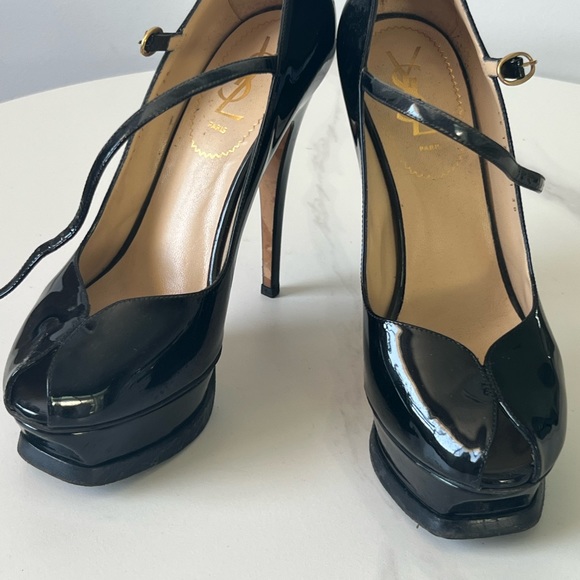 Yves Saint Laurent | Shoes | Ysl Black Patent Platforms Gently Worn ...